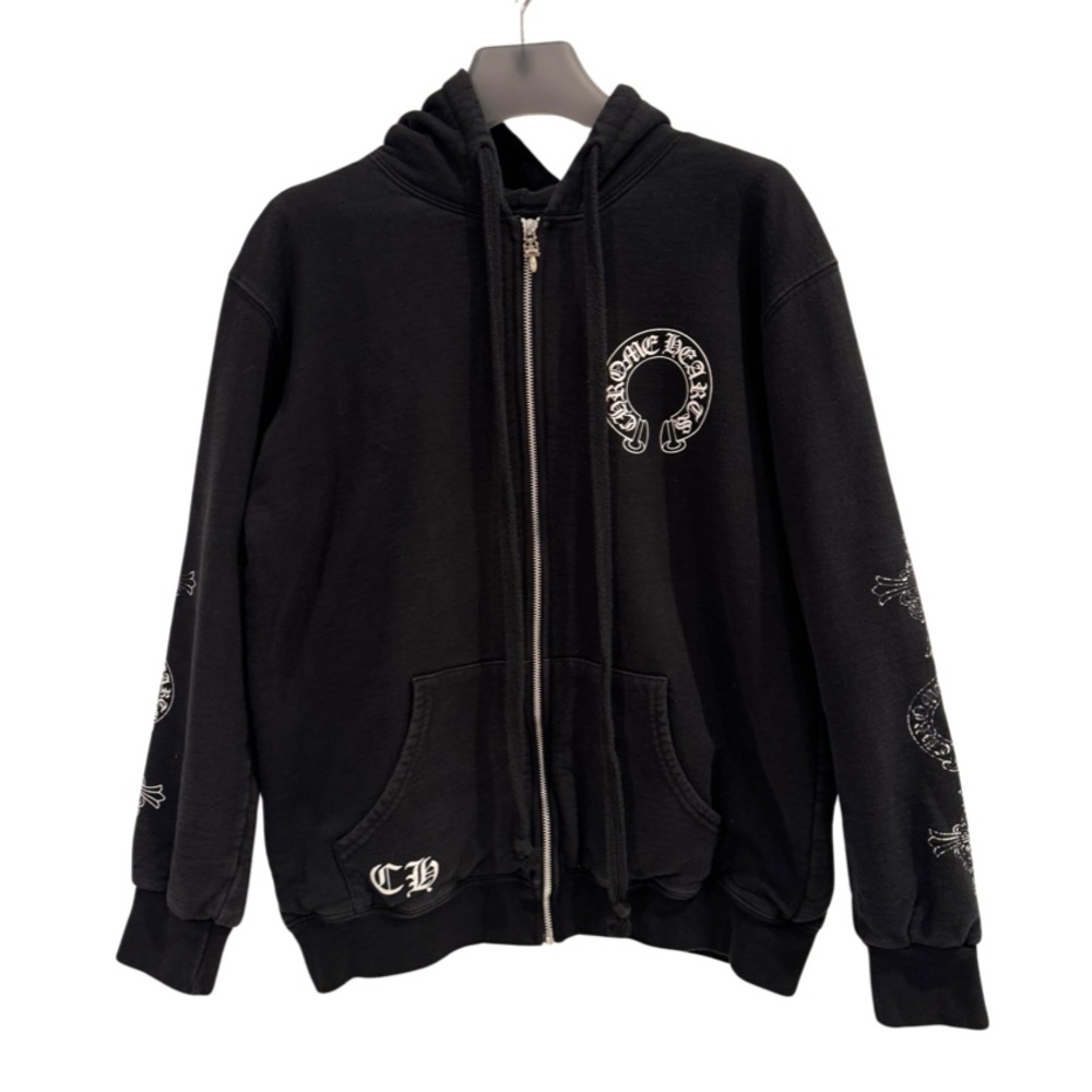 Chrome Hearts Thermal Lined Horseshoe Zip Up Hoodie B… - Gem